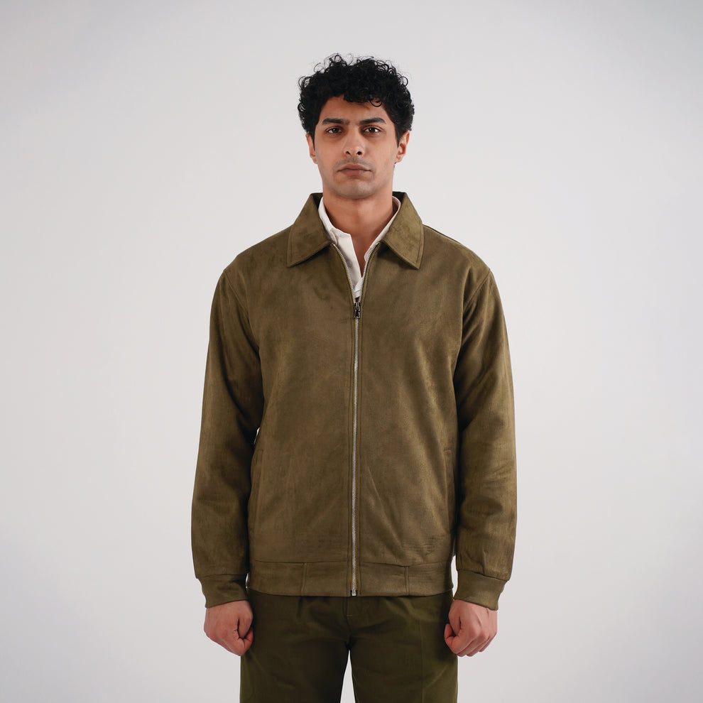 Olive Suede Jacket – Zaraf